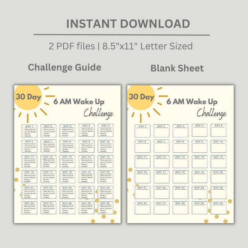 6 AM Wake up Challenge | Morning Person | Morning Routine Planner | Get ...