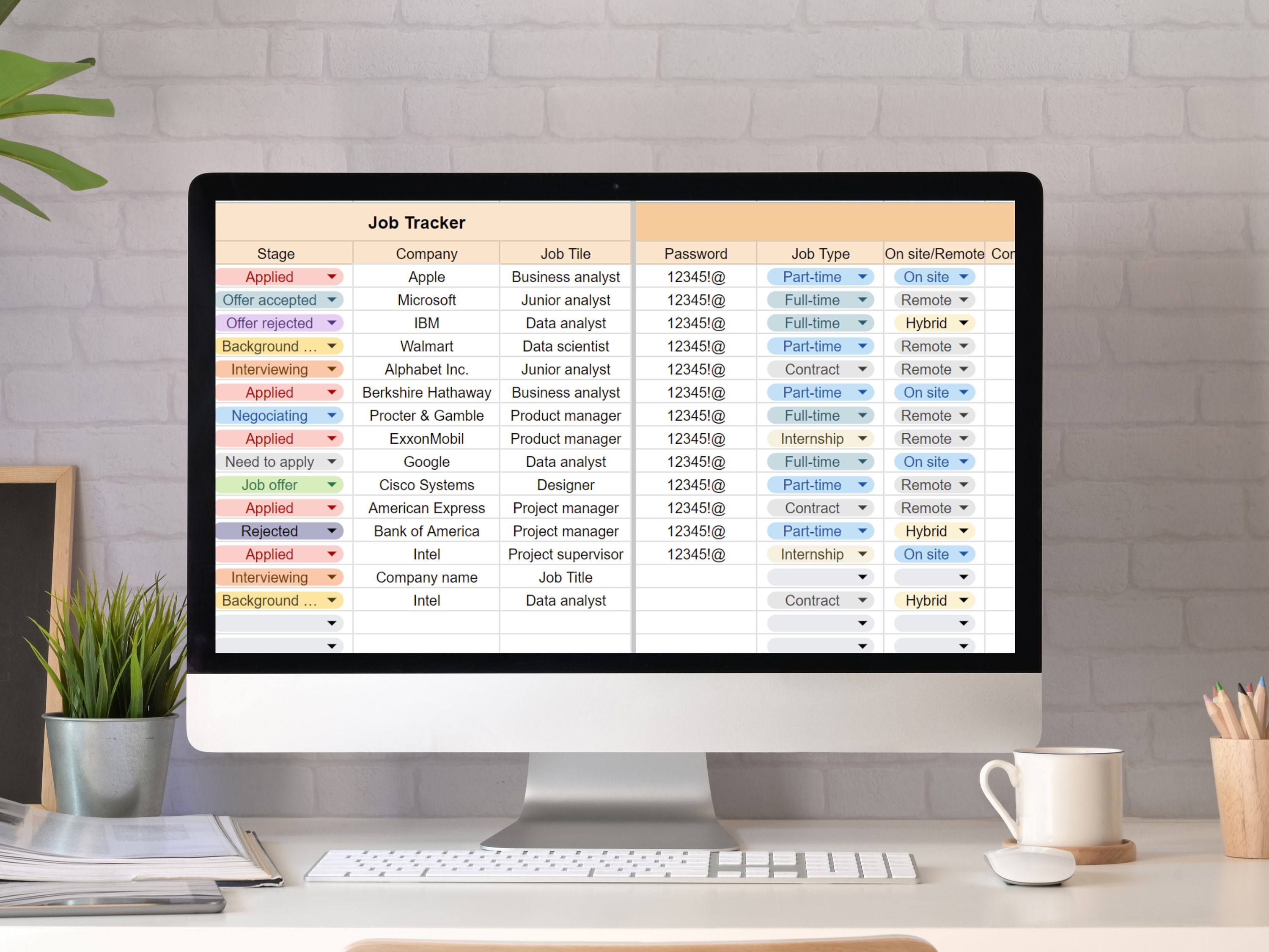 Job Application Tracker Google Sheet Job Search Planner Easy Find Job Automated Job Search Tool ...