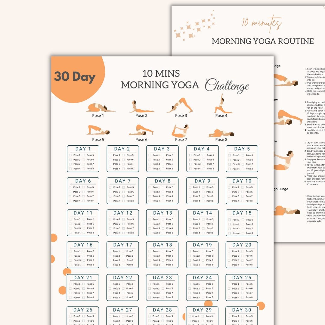 10 Mins Morning Yoga Planner Printable Morning Yoga Routine ...