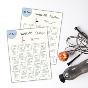 30 Day Wall-sit Challenge Printable | Wall Fitness | Quick Workout ...