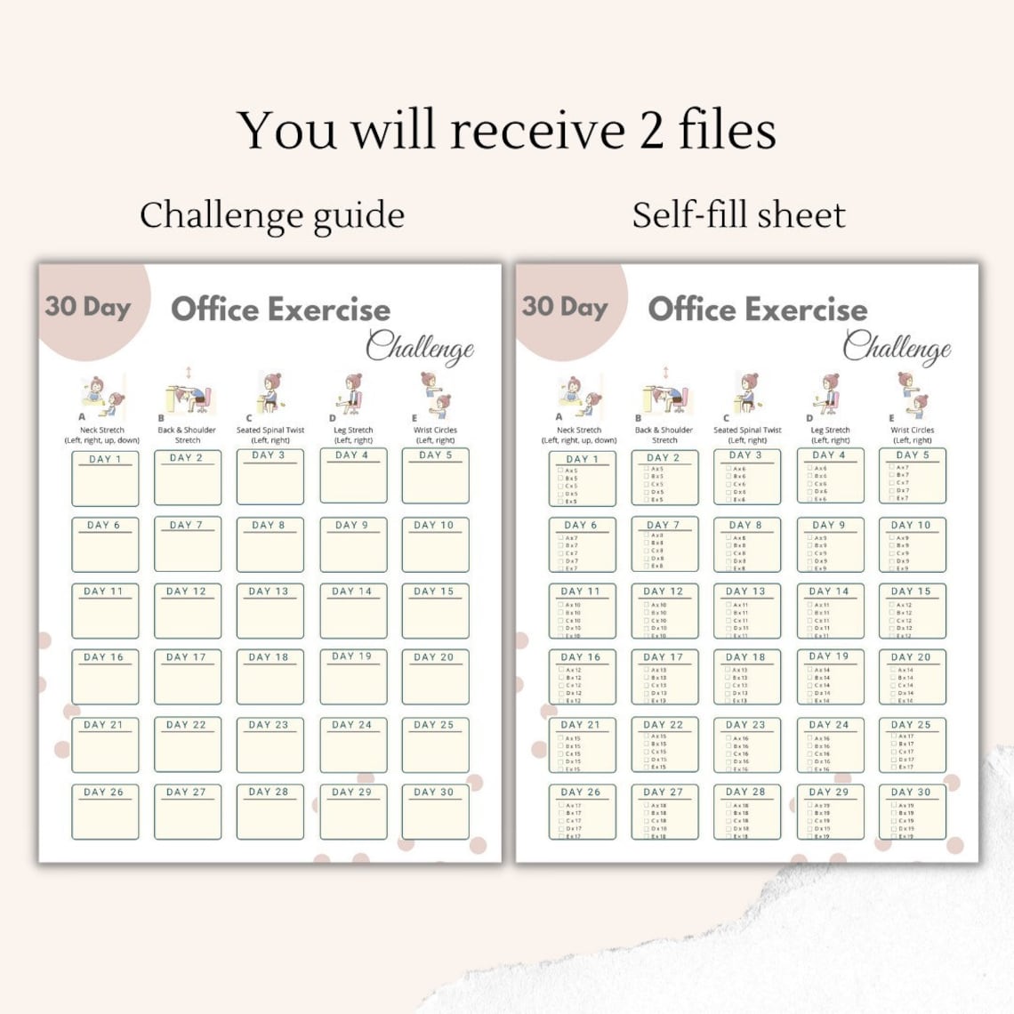 30 Day Office Exercise Challenge | Desk Yoga | Office Fitness Guide ...