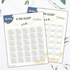9 PM Sleep Challenge | Early Sleep Tracker | Bedtime Routine Planner ...