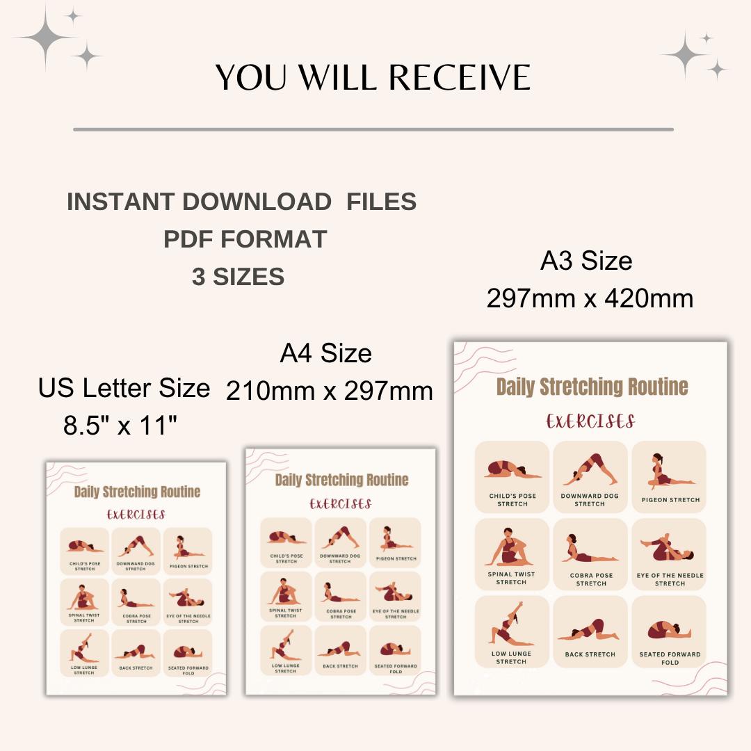Daily Stretch Routine Poster Printable | Digital Yoga Poster |yoga ...
