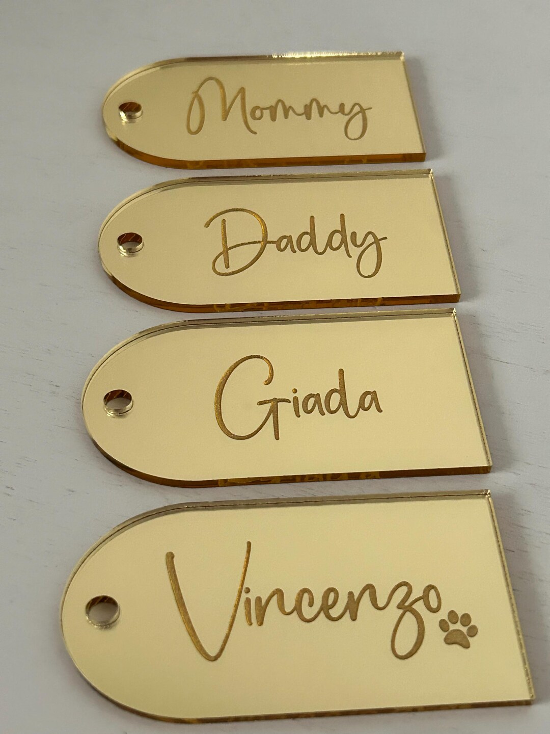 Personalized Acrylic Stocking Tag - Custom Christmas Name Ornament ...