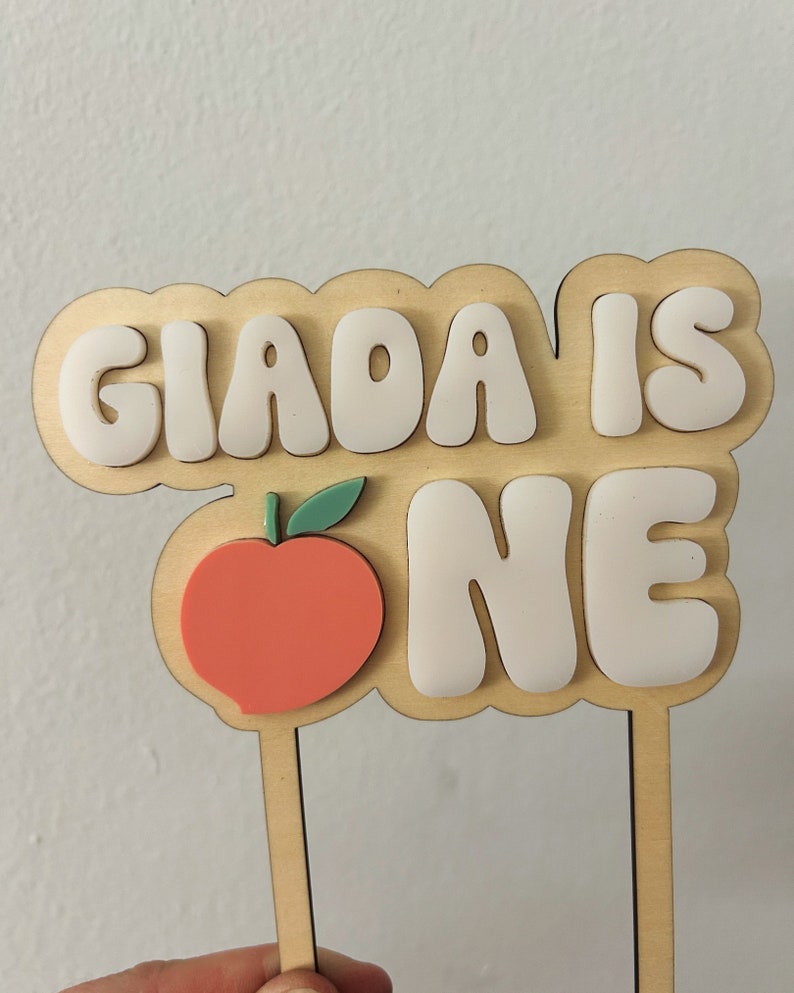 First Birthday Cake Topper, Peach Cake Topper, First Birthday Decor - Etsy