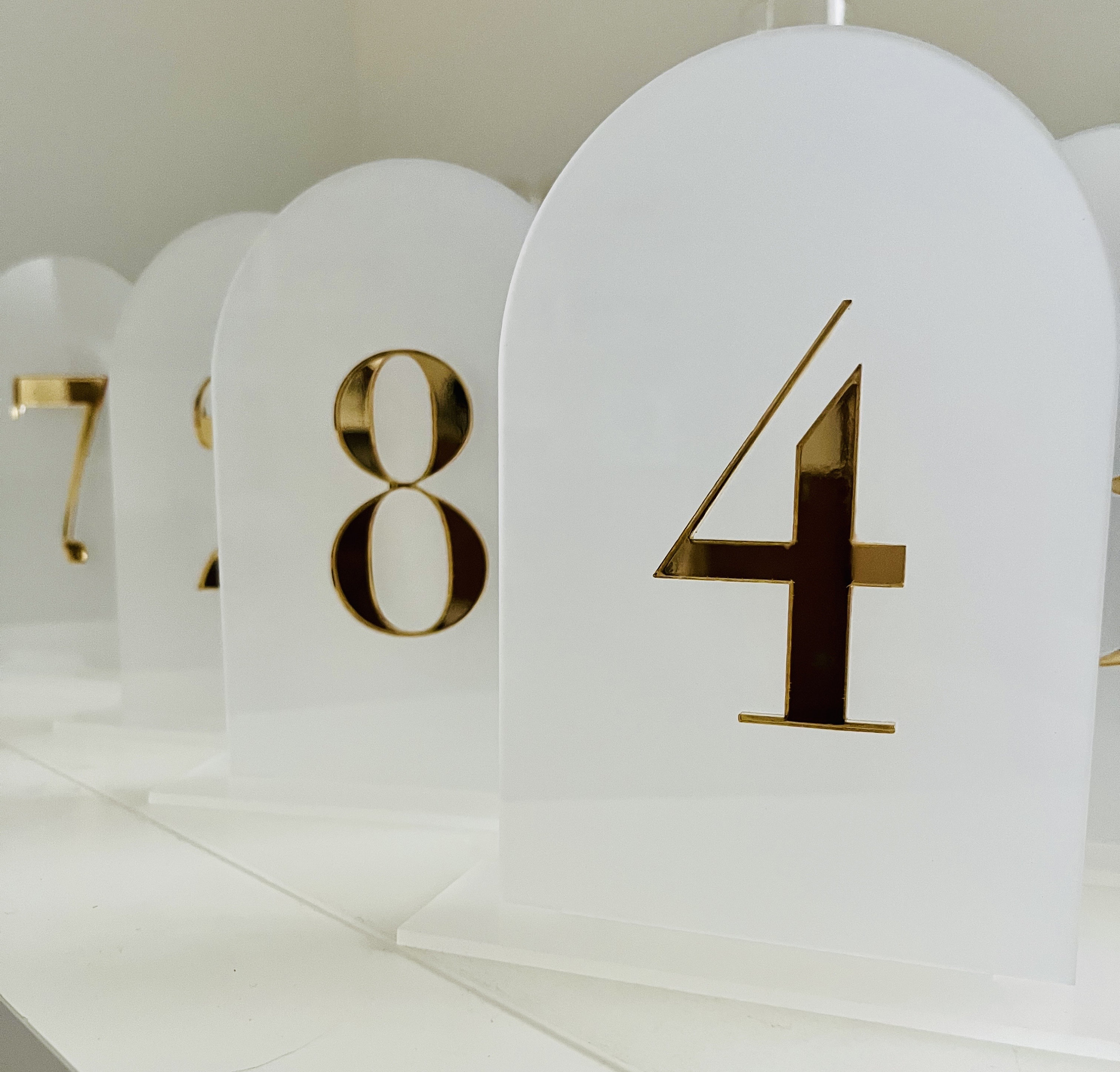 Arch Mirror Table Numbers | Gold Table Numbers | Acrylic Table Numbers ...