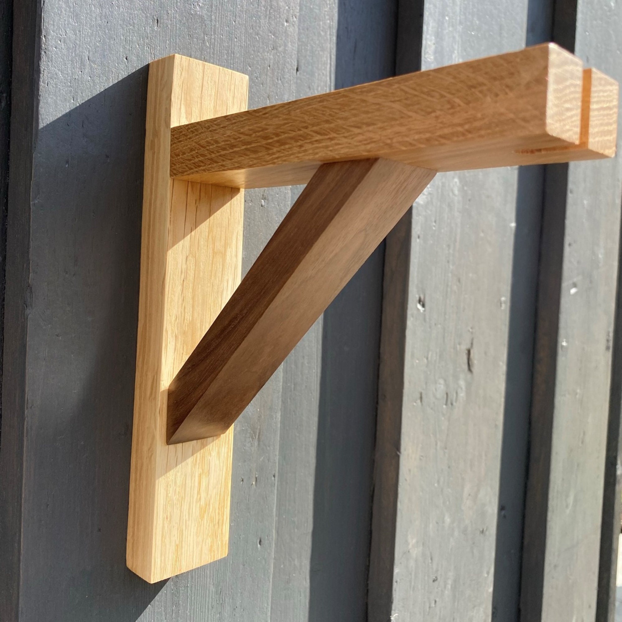 Solid Oak & American Black Walnut Gallows Pendant Wall Light - Etsy