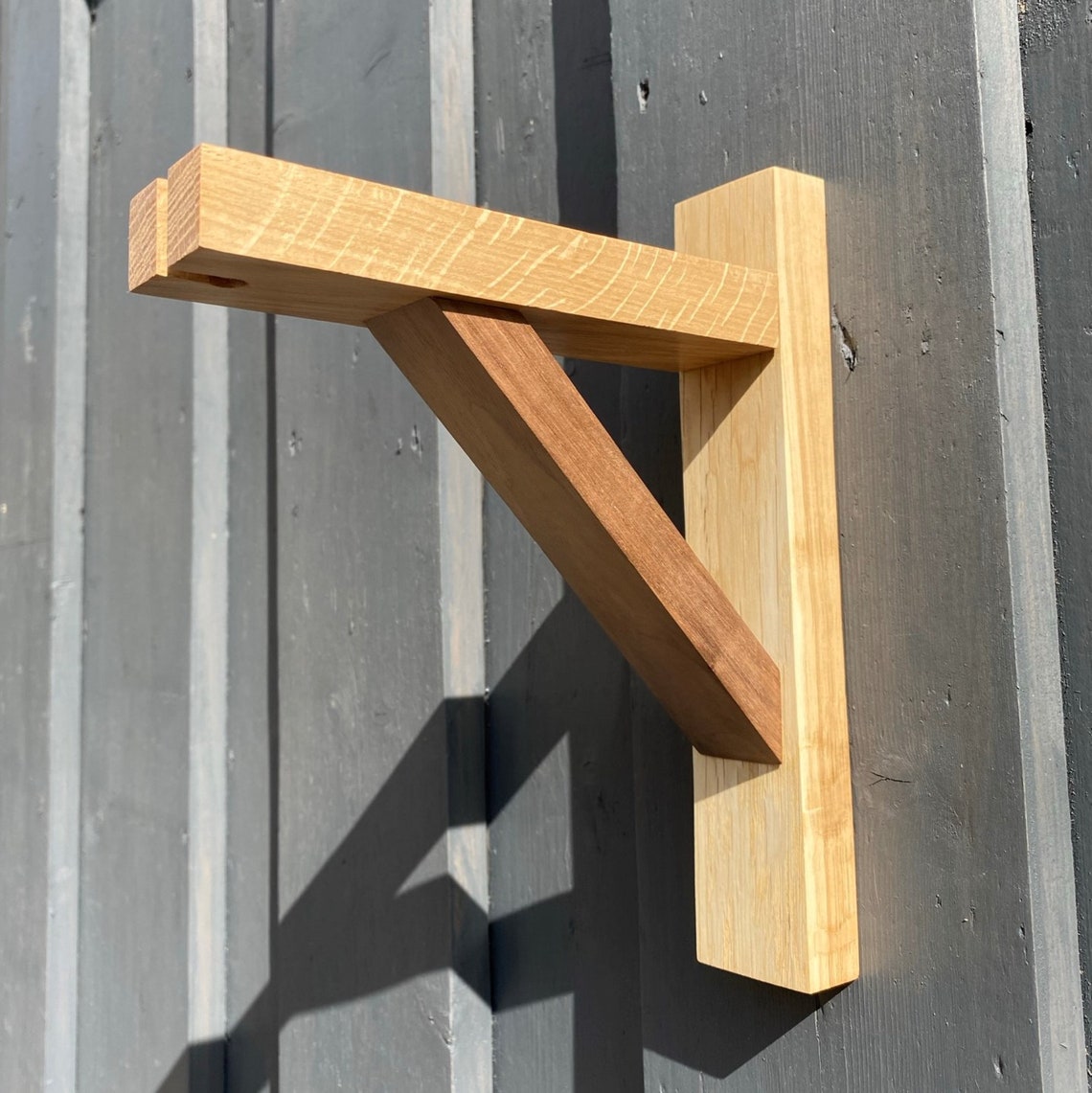 Solid Oak & American Black Walnut Gallows Pendant Wall Light - Etsy