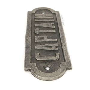 Captain Wall Plaque - Wall Mounted Sign - Antique Cast Iron - Gift for ...