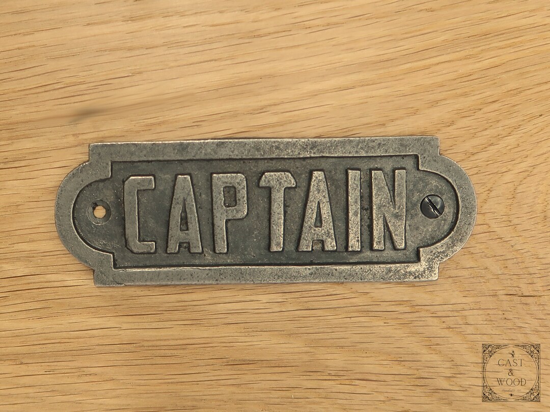 Captain Wall Plaque - Wall Mounted Sign - Antique Cast Iron - Gift for ...