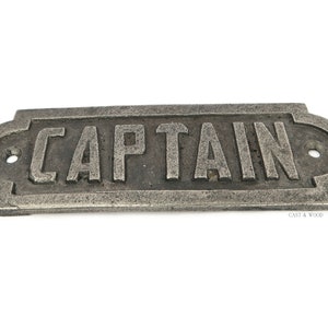 Captain Wall Plaque - Wall Mounted Sign - Antique Cast Iron - Gift for ...