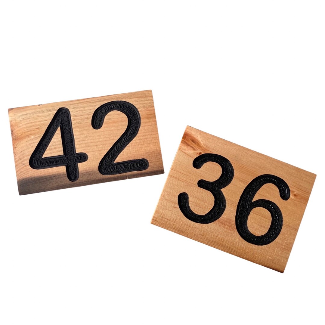 Hand Carved Wooden House Number Sign: Personalized Door Plaque - Etsy