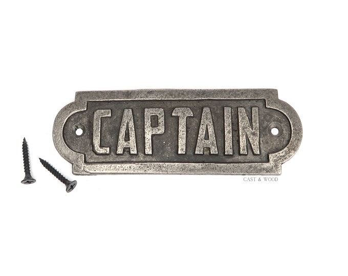 Captain Wall Plaque Wall Mounted Sign Antique Cast Iron | Etsy