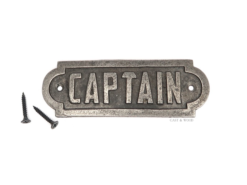 Captain Wall Plaque Wall Mounted Sign Antique Cast Iron - Etsy