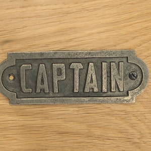 Captain Wall Plaque - Wall Mounted Sign - Antique Cast Iron - Gift for ...