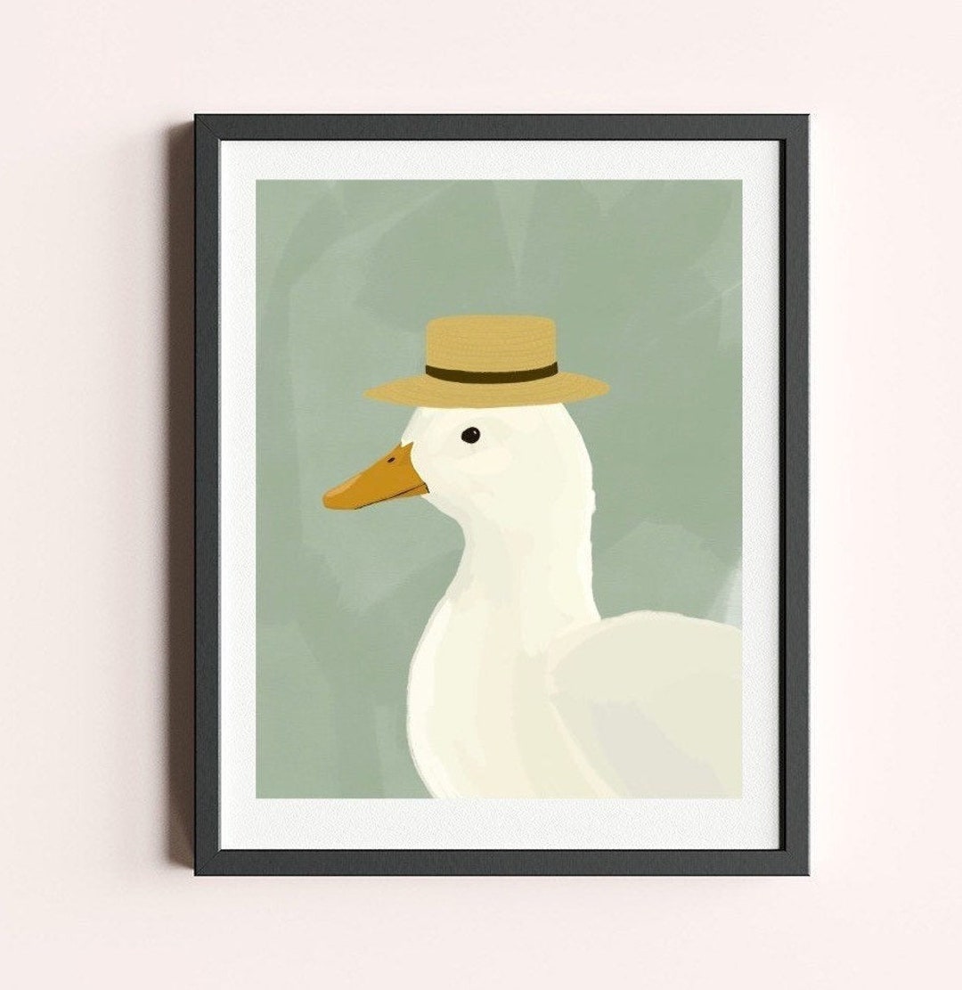 Cute Duck Art Print - Colorful Animal Art Print, Duck Poster, Duck Art ...