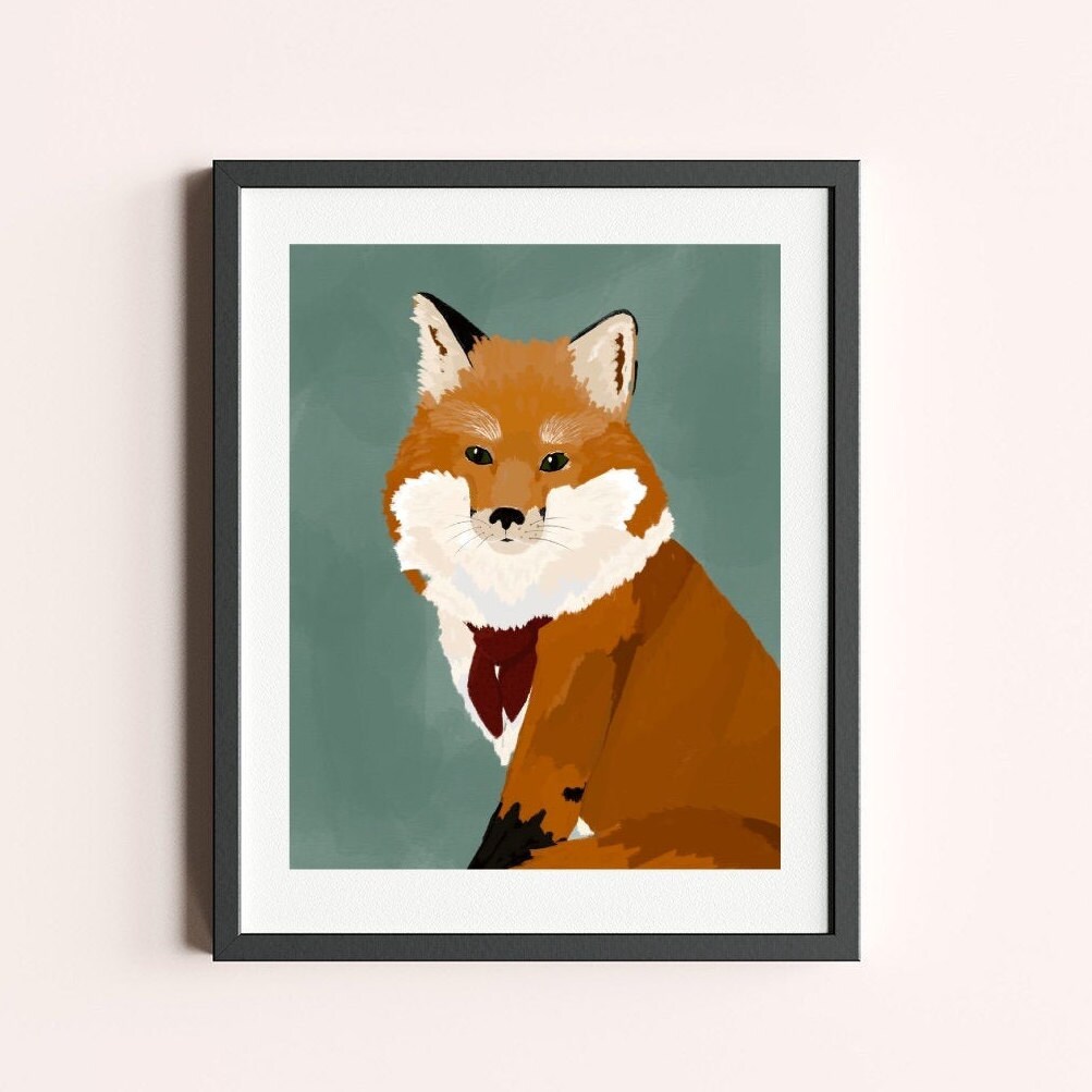 Fox Art Print Whimsical Animal Art Wild Animal Print | Etsy