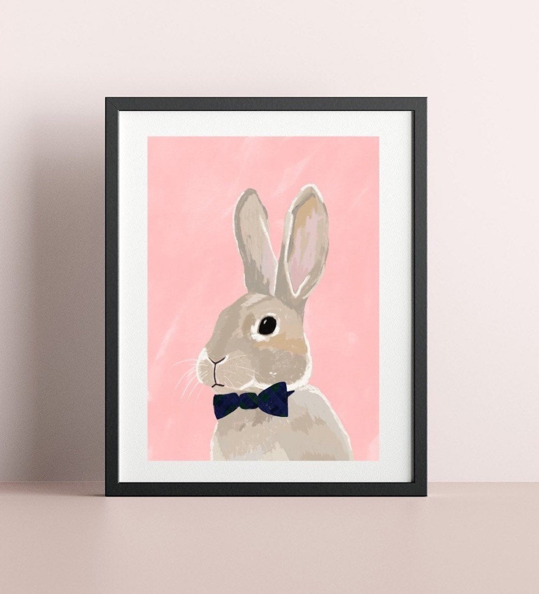Bunny Art Print - Nursery Wall Art, Girls Bedroom Decor, Bunny Rabbit ...