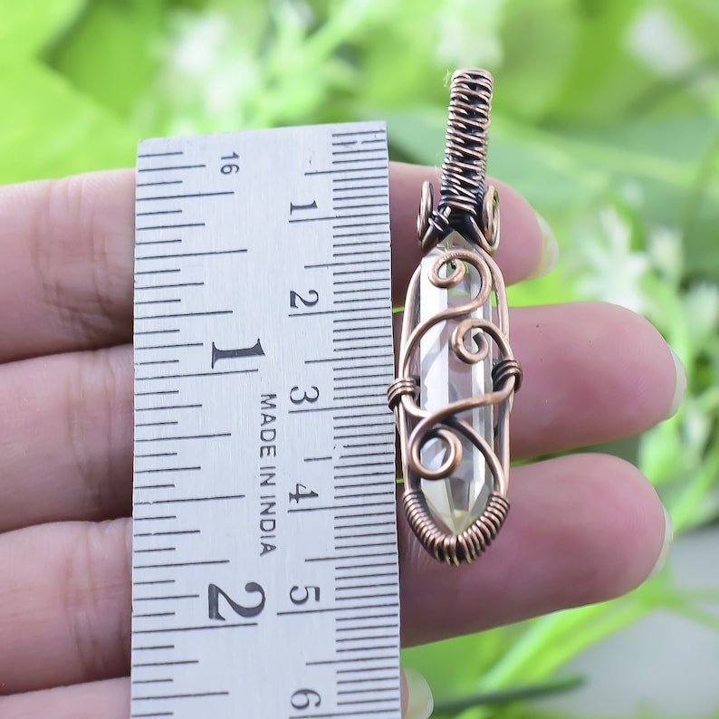 Healing Crystal Pendant Copper Wire Wrapped Pendant Clear - Etsy