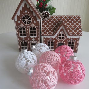 Crochet Ball Decorations - Set of Lace Ball Ornaments - Christmas ...