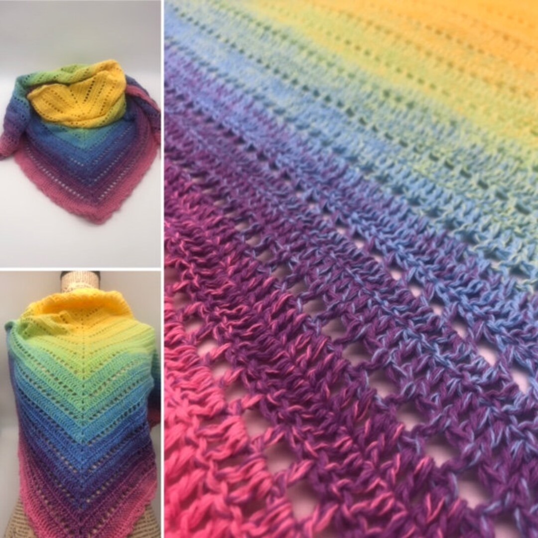 Twirly Color Shawl 01 - Etsy