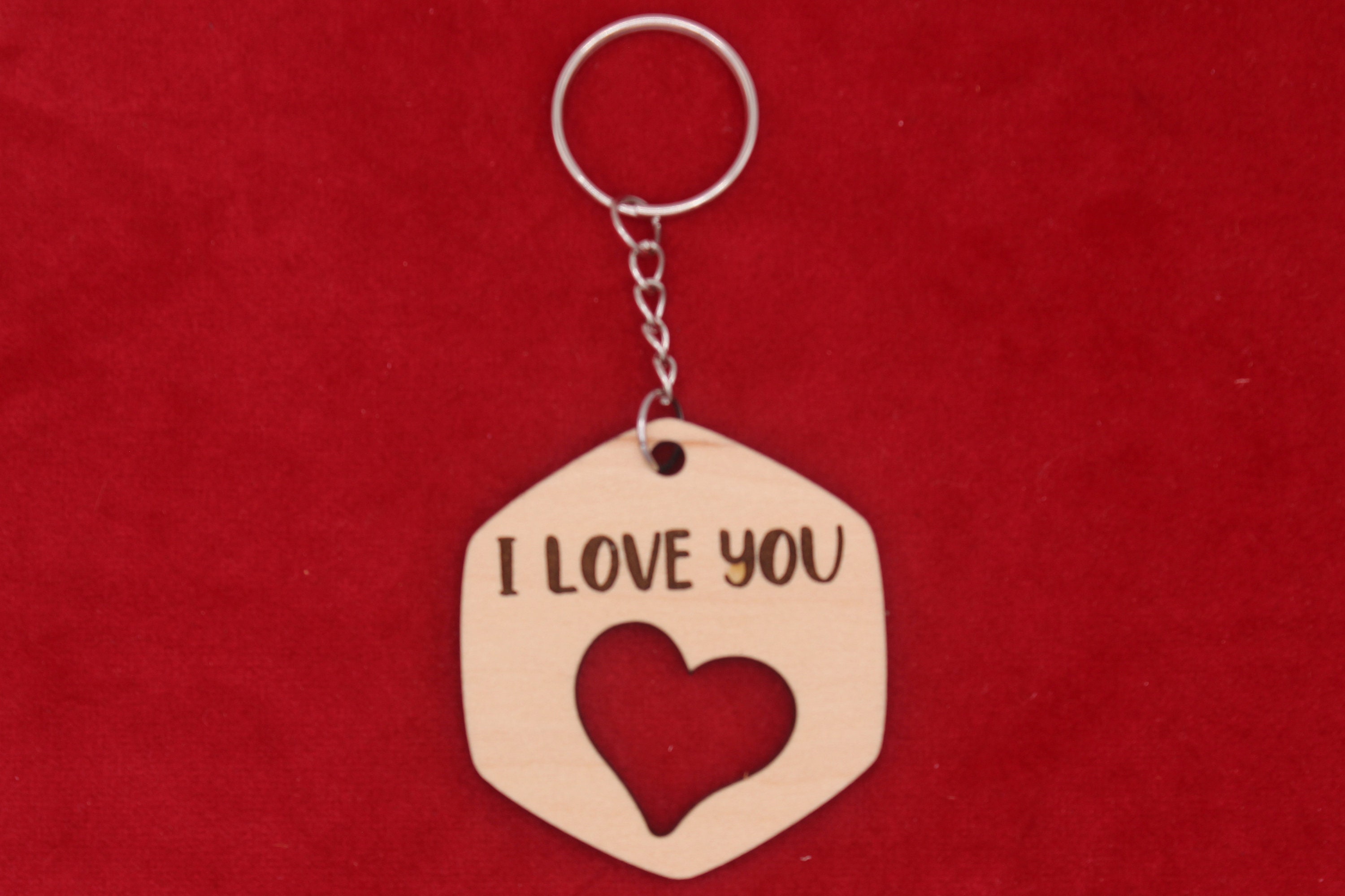 Valentines Day Keychain I Love You Keychain Love Keychain Laser Cut ...