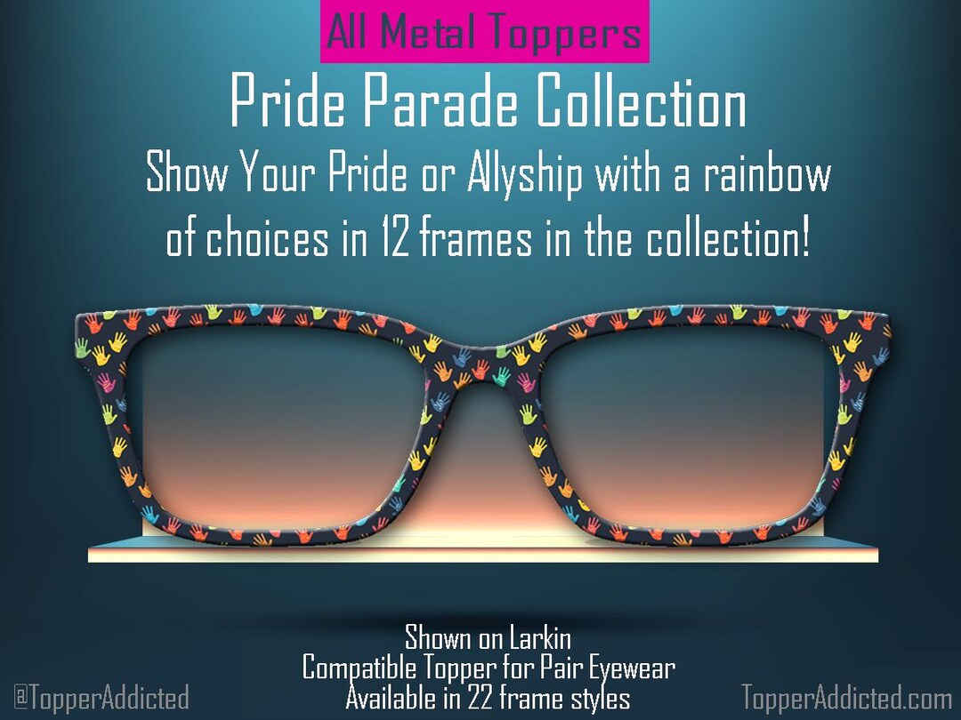 Pride Parade Collection of Metal Magnetic Toppers for Pair Eyewear | 12 ...
