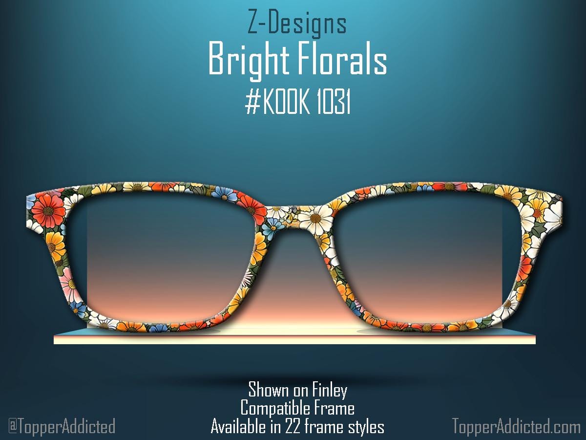 Bright Florals Glasses Frame for Pair Eyewear Compatible Magnetic ...