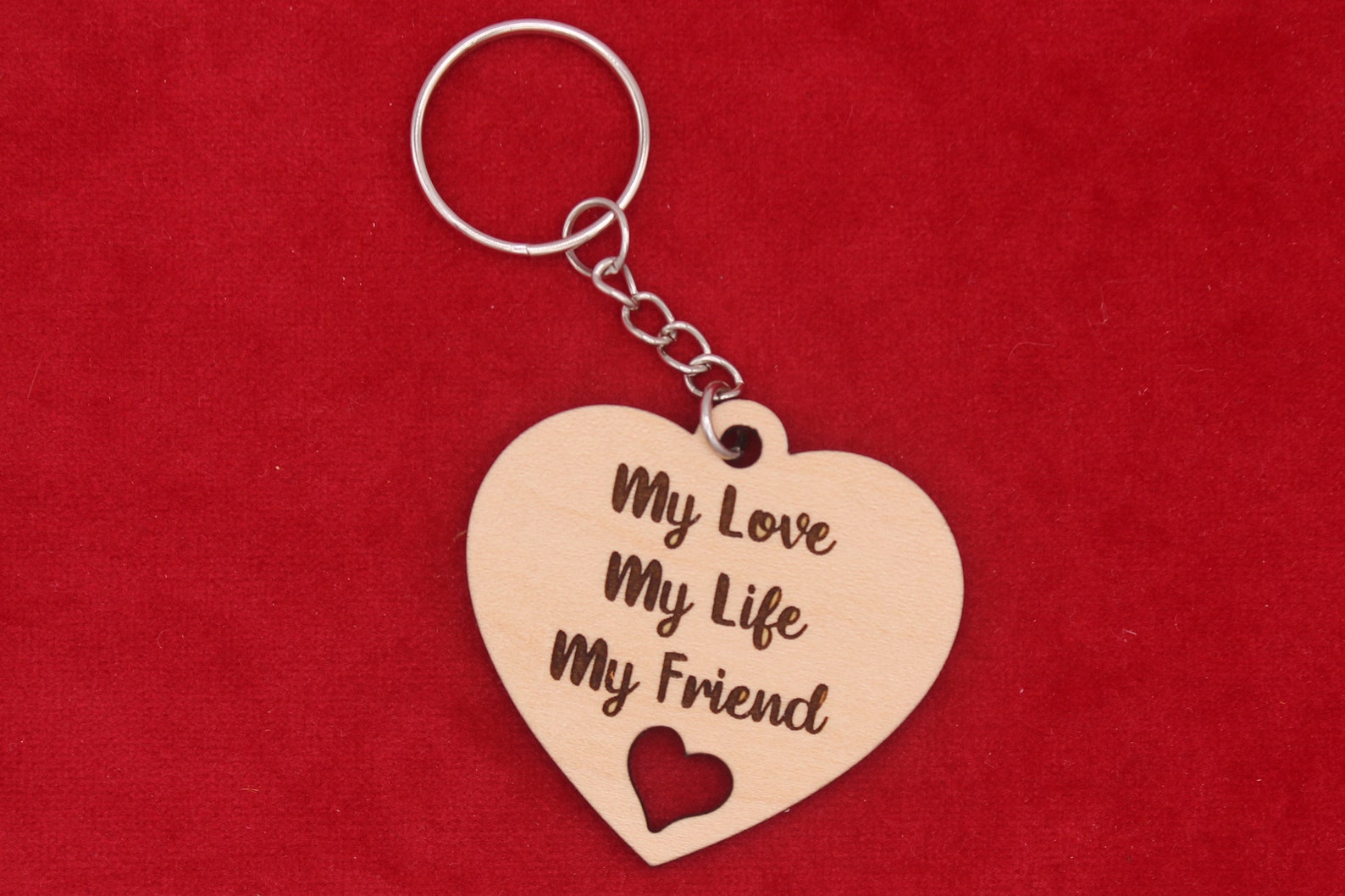 Valentines Day Keychain I Love You Keychain Love Keychain Laser Cut ...
