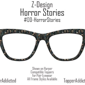 Horror Stories Metal Topper | Skulls & Books Magnetic Eyewear Topper ...