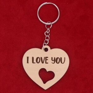 Valentines Day Keychain I Love You Keychain Love Keychain Laser Cut ...