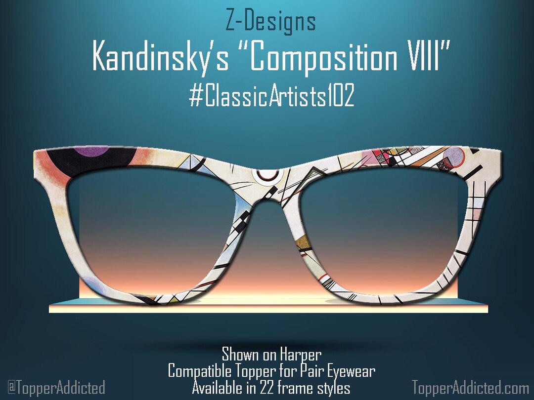 Funky and Bright Abstract Art on Pair Eyewear Compatible Toppers ...
