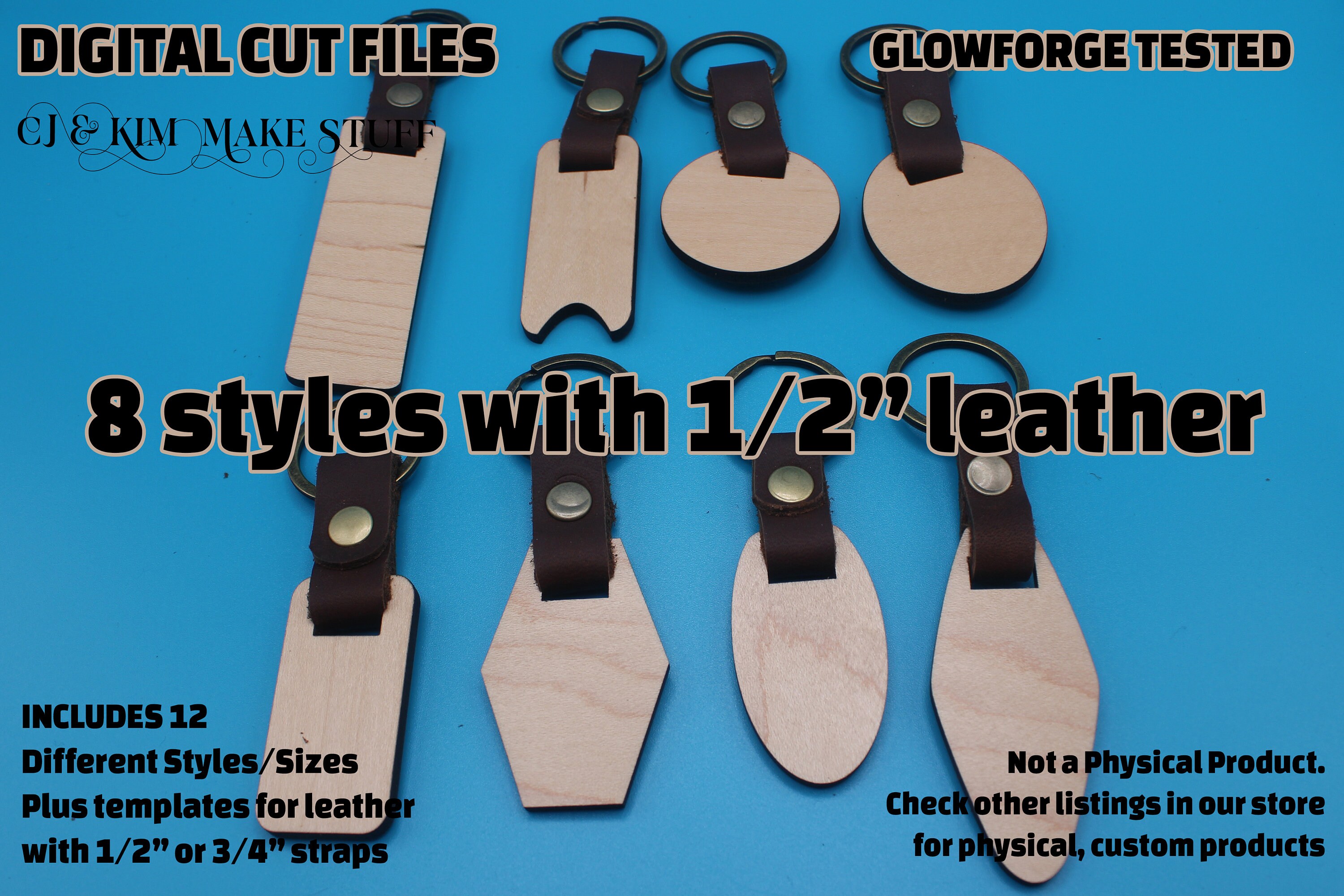 12 Patterns for Wood and Leather Keychains SVG Files - Etsy