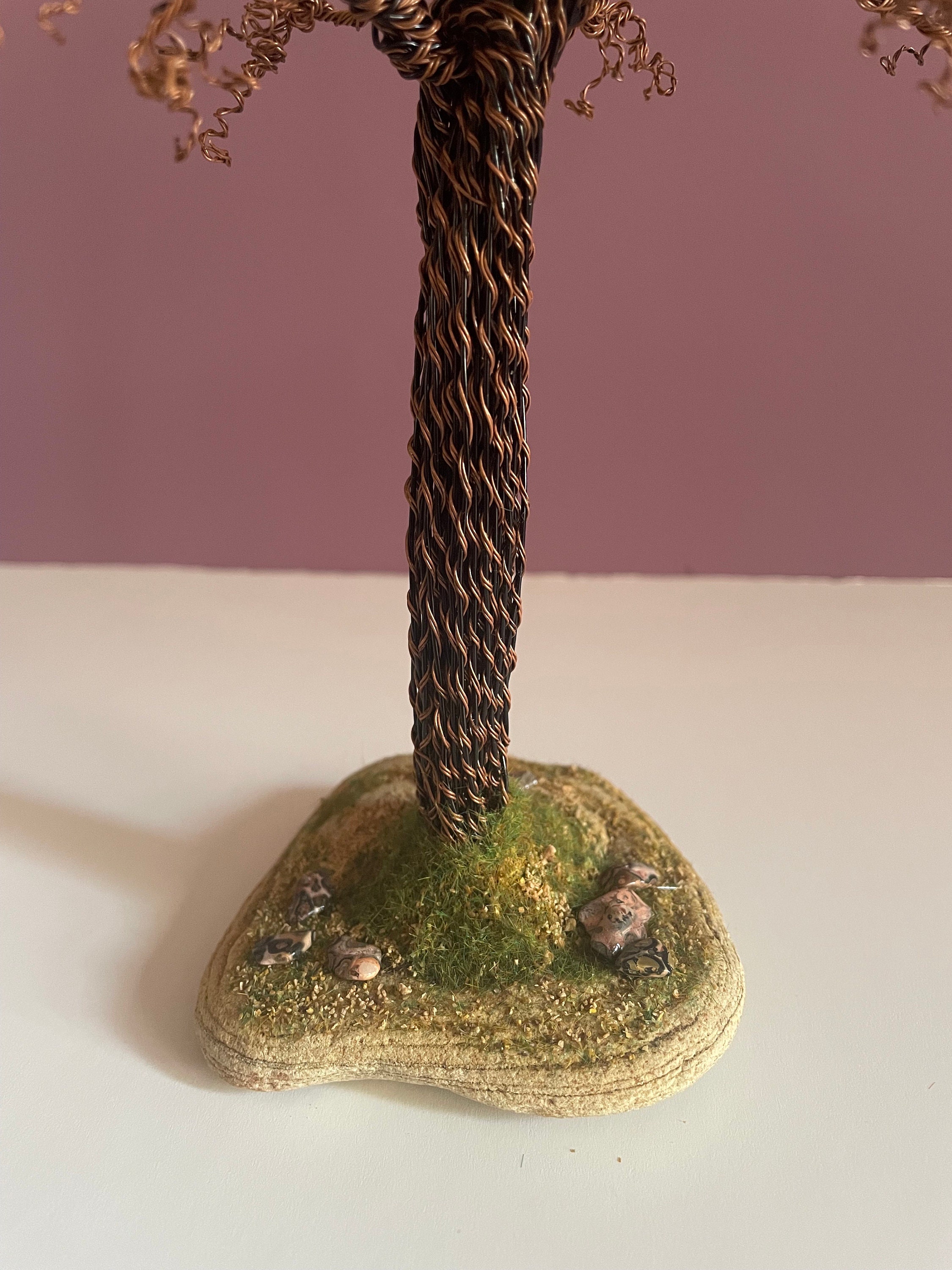 Madagascan Baobab Tree Sculpture on Stone Twisted Wire - Etsy