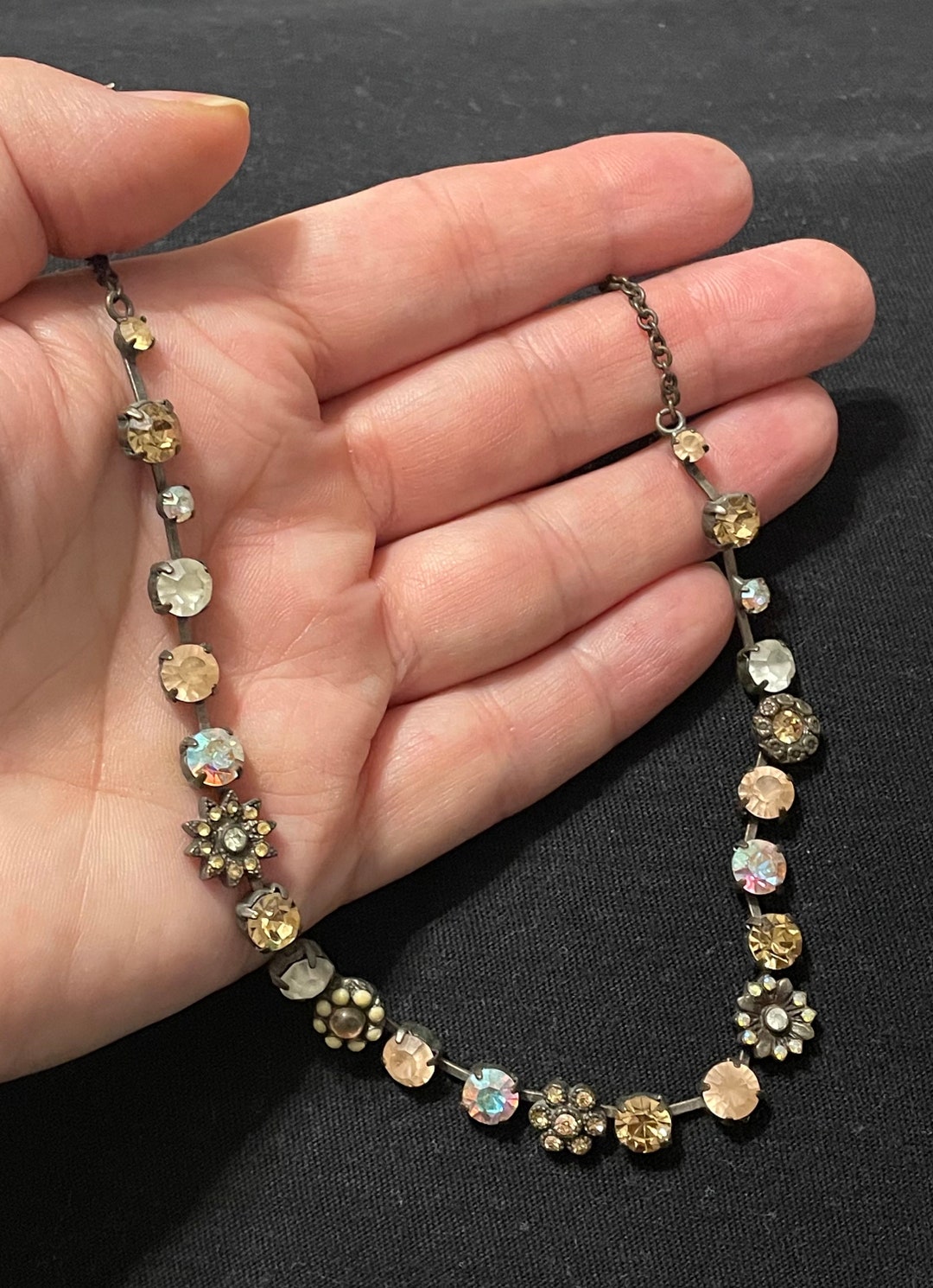 Pilgrim Crystal Necklace, Multi-coloured Round Cut Gems, Adjustable ...