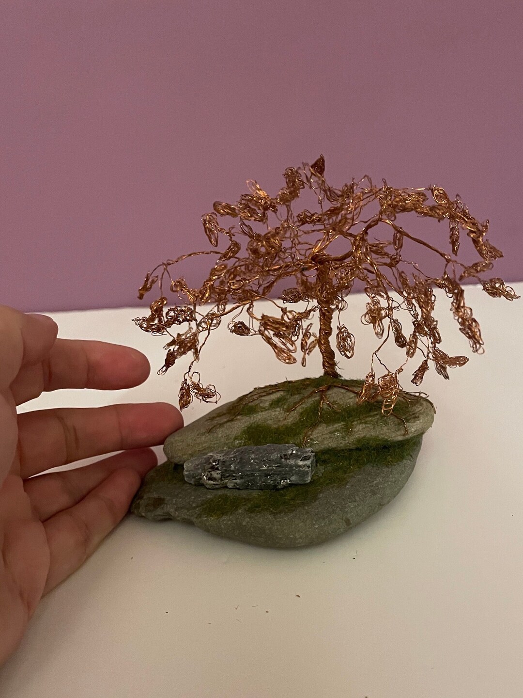 Twisted Wire Tree Sculpture With Blue Kyanite Crystal, Handmade Beach ...
