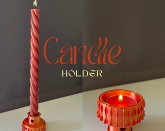 Double-sided Candle Holder STL File 3D Printable for Taper and Tealight Candles Versatile Home ...