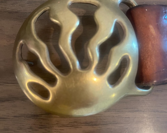 Duncan Laurie Signed Sunrise Rays Brass Belt Buckle. Beautiful Vintage ...