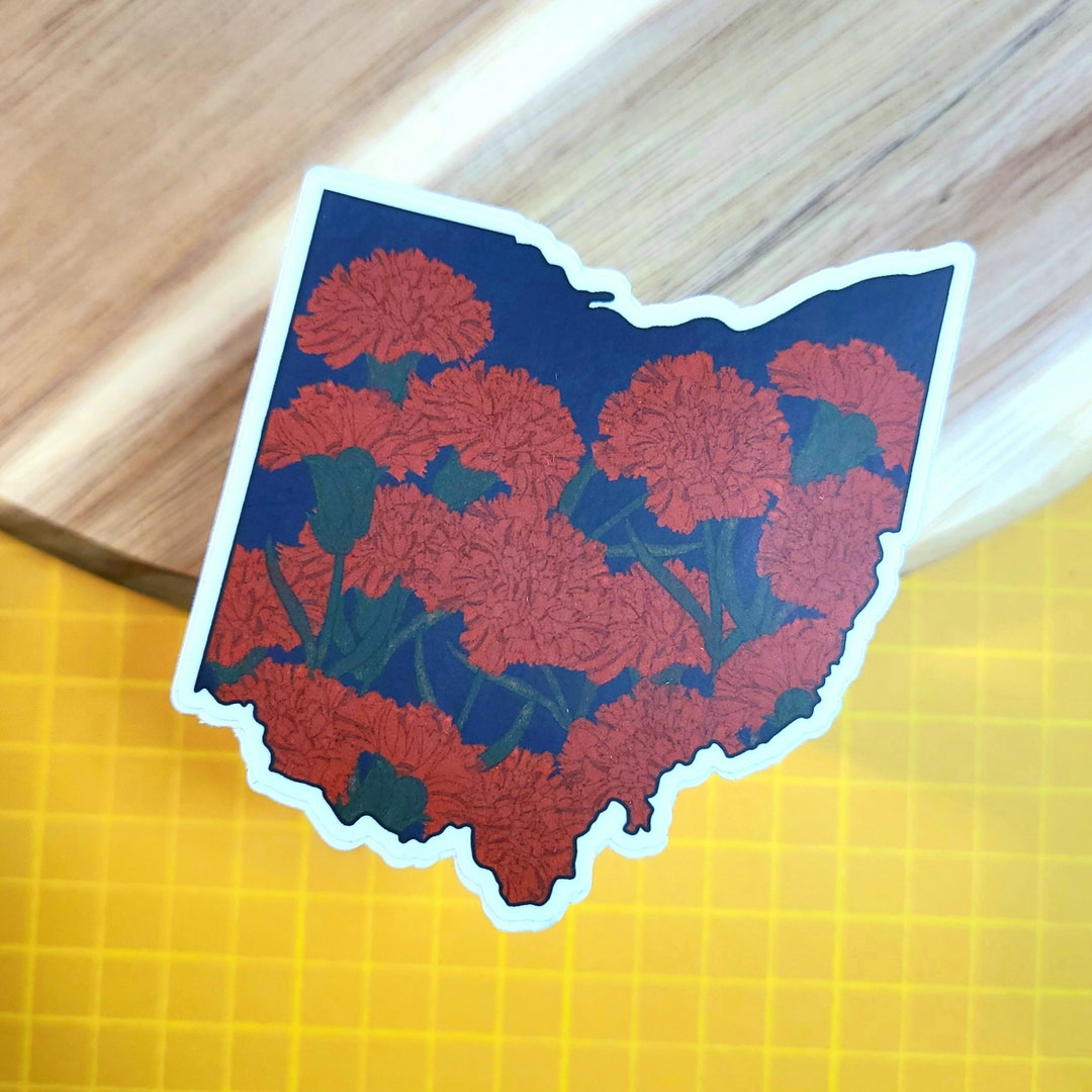 Ohio State Sticker Carnation State Flower Sticker 2.73 X 3 - Etsy