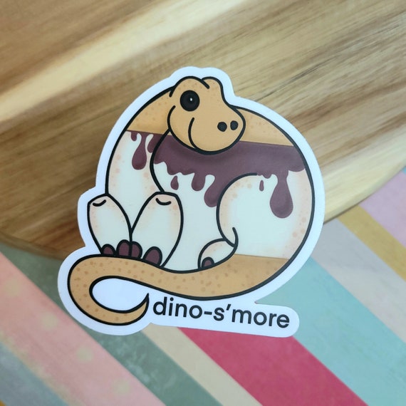 Dino Smore Sticker Dinosaur Sticker Permanent Dinosaur - Etsy