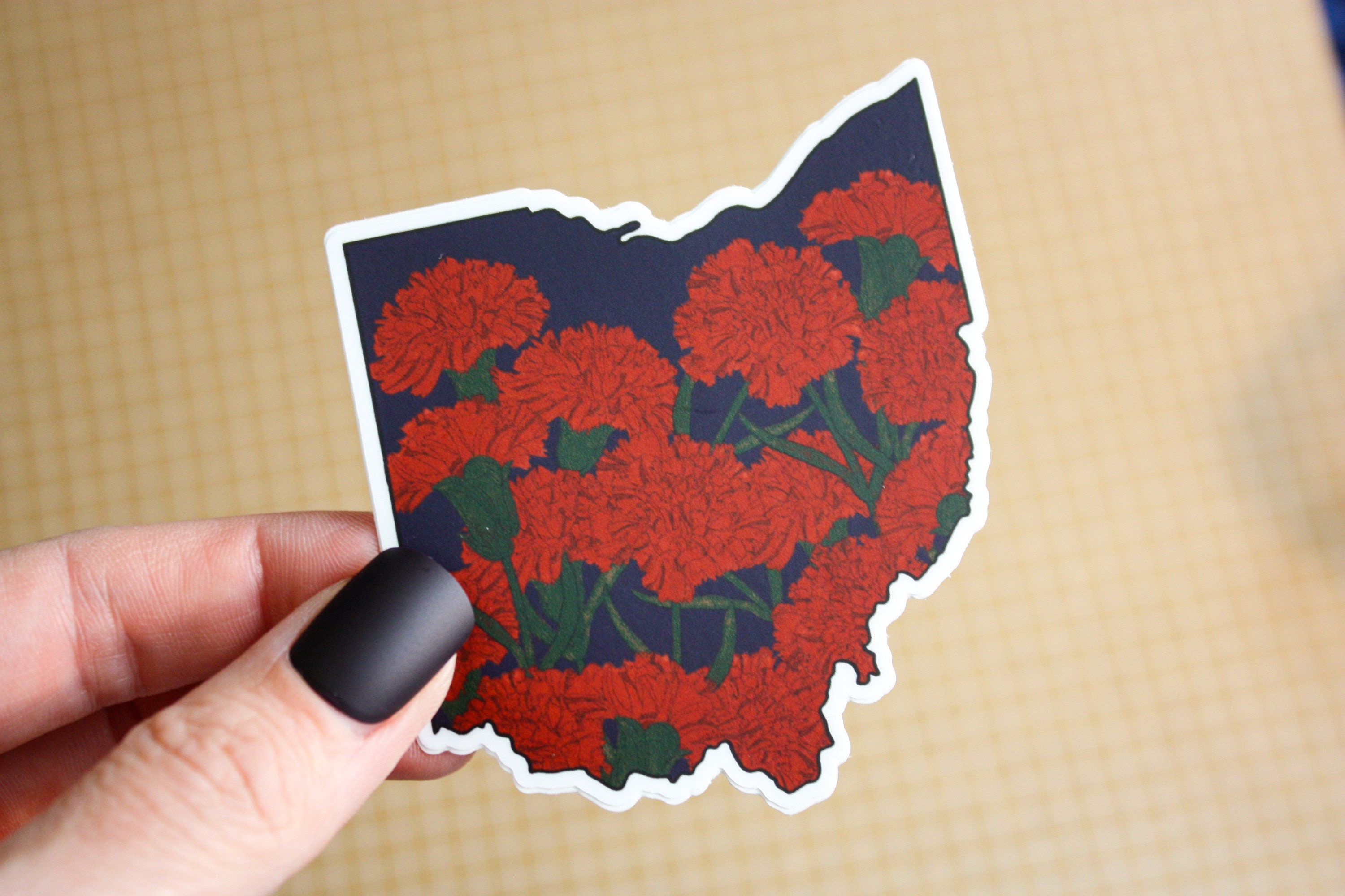 Ohio State Sticker Carnation State Flower Sticker 2.73 x 3 | Etsy