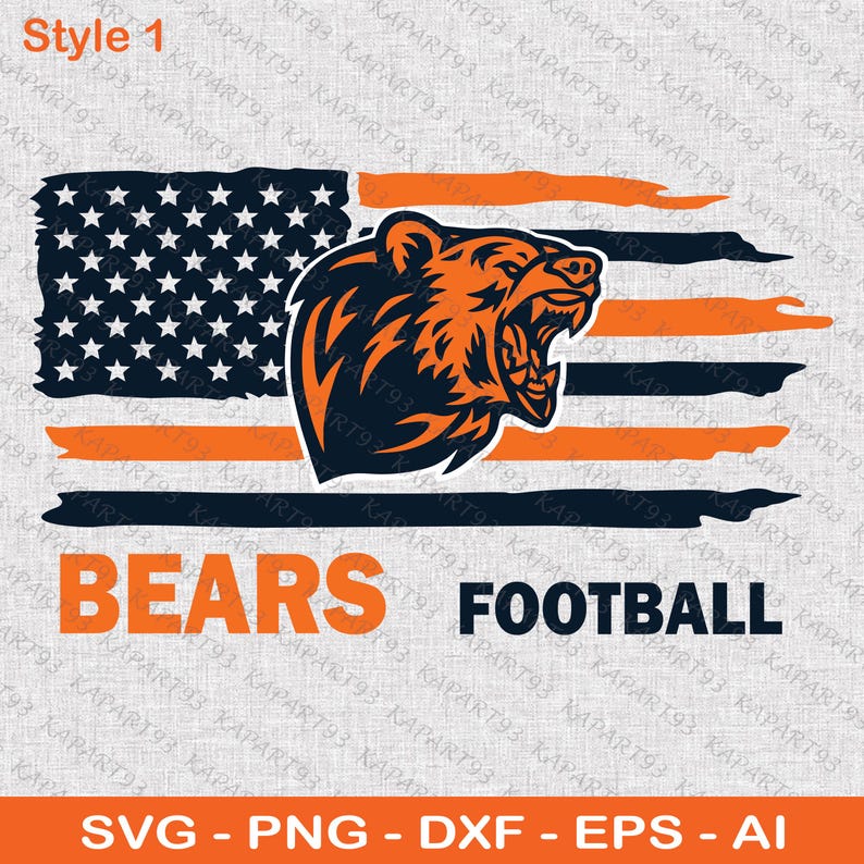 Bears SVG, Bears Football SVG, Bears Logo SVG, Bears Football, Digital ...