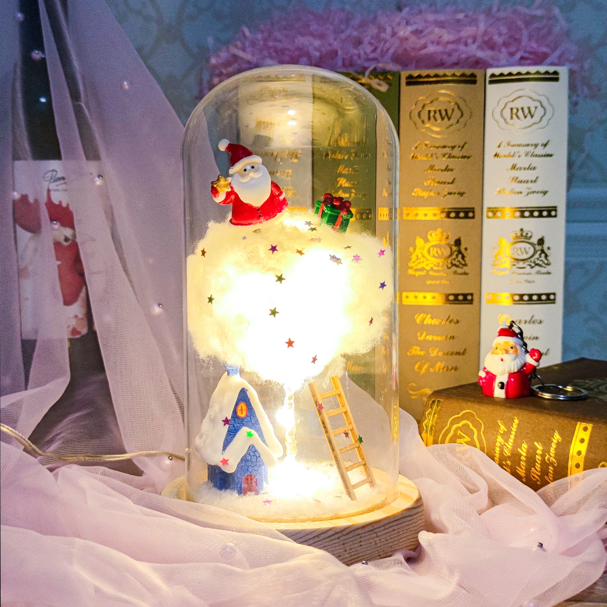 Santa Night Light Handmade Night Light Christmas - Etsy UK