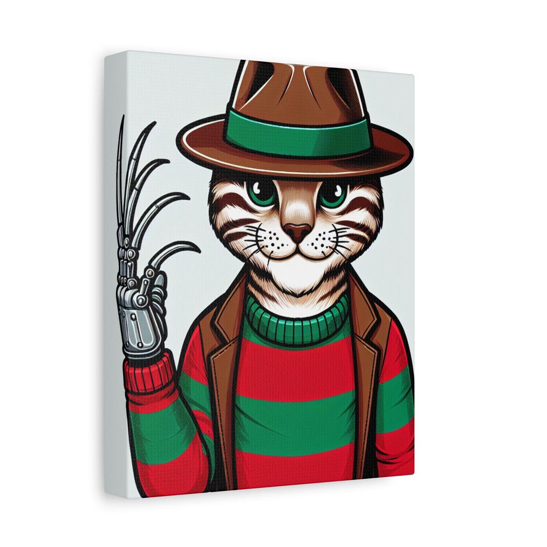 Freddy Cat Claw Slasher Cat Matte Stretched Canvas | Horror Movie ...