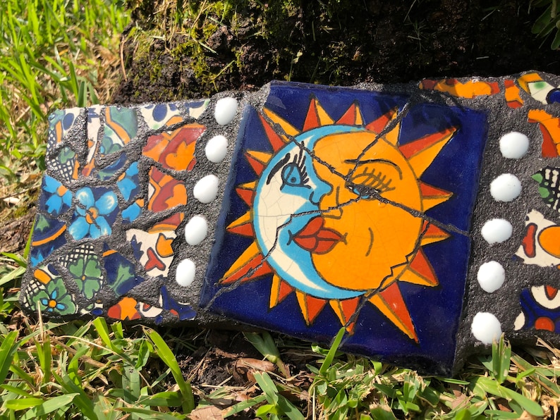 Sun + Moon Mosaic Tile Wall Art - Etsy