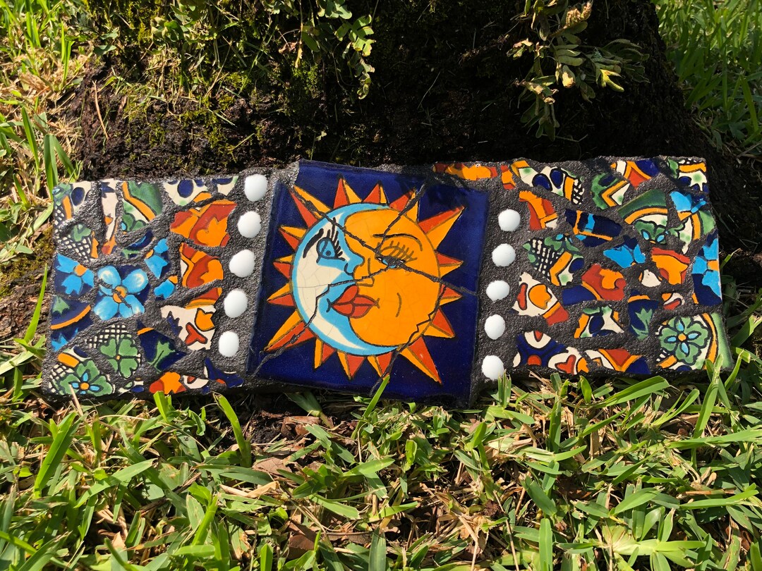 Sun + Moon Mosaic Tile Wall Art - Etsy
