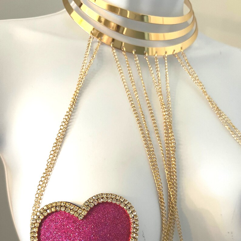 J'ADOR Gold Collar and Chain Body Chains / Body Jewelry for Lingerie ...