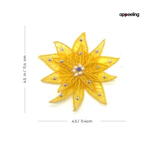 LOVELACE Yellow Lace Flower With Crystals and Pearls Nipple Pasty ...