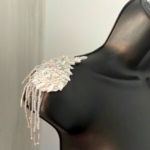 WARRIOR PRINCESS Teardrop Crystal Pasty, Beaded Tassel Nipple Cover ...