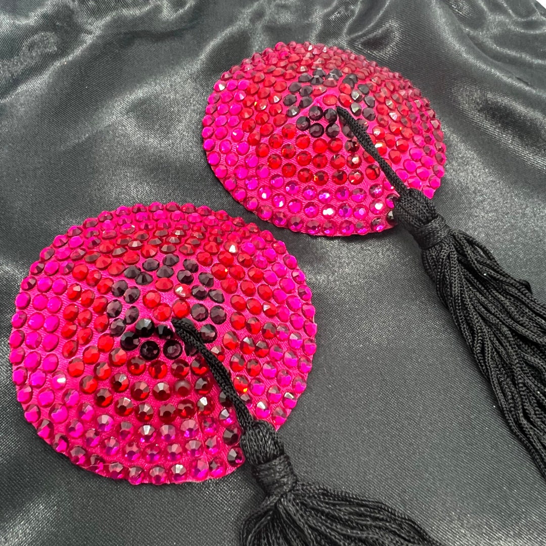 ZYRA LEE VANITY Pink and Purple Gem Nipple Pasty Cover With - Etsy